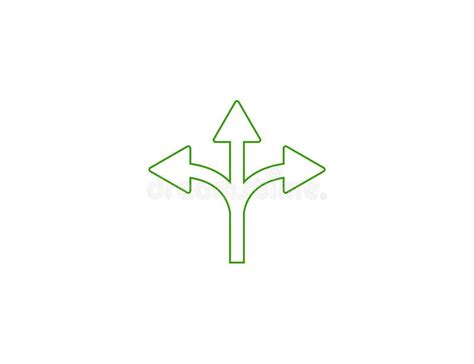 Arrow Three Way Direction Icon Vector Illustration Flat Design Stock Vector Illustration