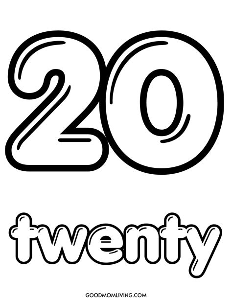 Bubble Number 20 Printable Number 20 In Bubble Letters Good Mom Living