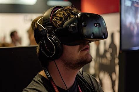 Tech Savvy Individual Immersed In Virtual Reality Premium Ai