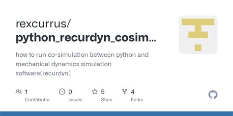 github rexcurrus python recurdyn cosimulation with fmpy how to run