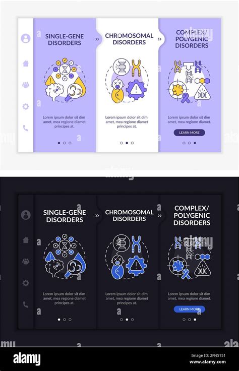 Types Of Genetic Disorders Onboarding Vector Template Stock Vector Image And Art Alamy