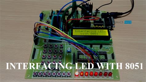 interfacing led with 8051 microcontroller circuit electronicshub