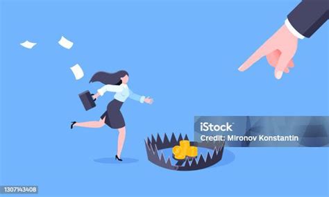 돈 트랩 비즈니스 개념 강철 곰 트랩 플랫 스타일 디자인 벡터 일러스트에서 동전 돈을 잡으려고 달리는 젊은 성인 사업가 갇힌에 대한 스톡 벡터 아트 및 기타 이미지 Istock