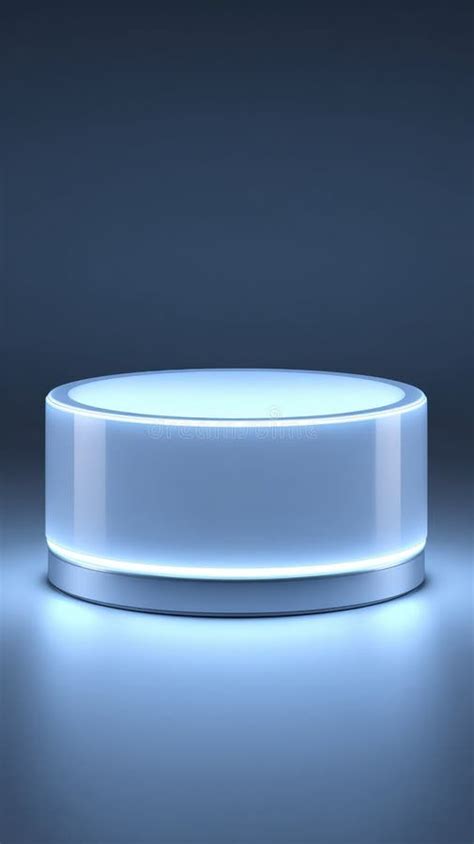 Generative Ai Futuristic Glowing Illuminated Round Platform With Soft Blue Light For Display Or
