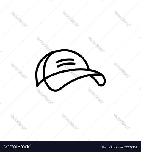 Baseball Cap Linear Icon Line Thin Royalty Free Vector Image