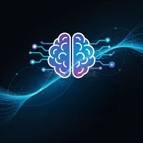 A Stylized Brain Is Depicted At The Center With Connected Digital Circuits Symbolizing The
