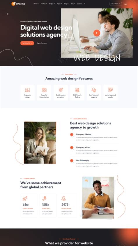 Oxence Web Design Agency React Nextjs Template Веб дизайн
