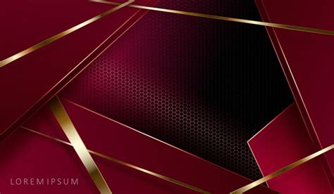 Premium Vector Geometric Dark Pink Mesh Composition With Frames And Golden Stripes