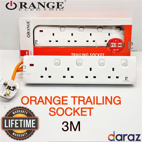 ORANGE Extension Wire Cord Meter A Trailer Multi Socket Multi Plug Power Strip