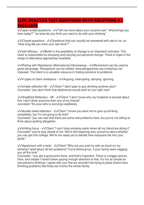 LCDC PRACTICE TEST QUESTIONS WITH SOLUTIONS A LCDC Stuvia US