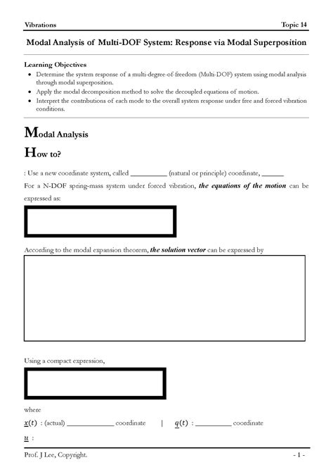 Topic 14 Modal Analysis Of Multi Dof System Response Via Modal Superposition Engineering