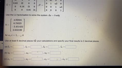 solved question 5 given the tridiagonal matrix 0 0 [1 73