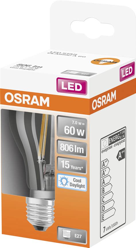 Osram LED Leuchtmittel Star Classic A 60 E27 7W kaltweiß, klar kaufen ...