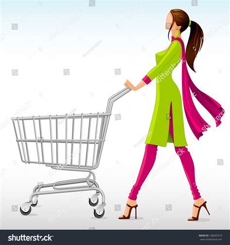 647 Sexy Woman Shopping Cart Stock Vectors Images Vector Art Shutterstock