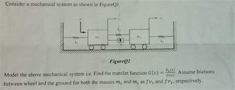 Solved Consider A Mechanical System As Shown In FigureQ Chegg