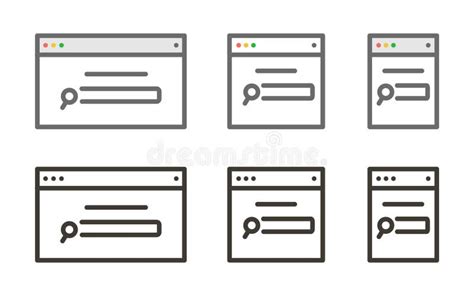 Vector Thin Line Icon Outline Linear Stroke Graphic Element Of A Web Page Tab In Different Sizes