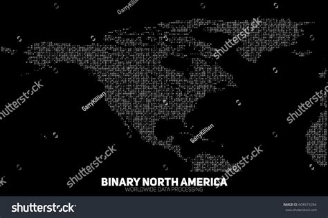 vector abstract binary north america map stock vector royalty free