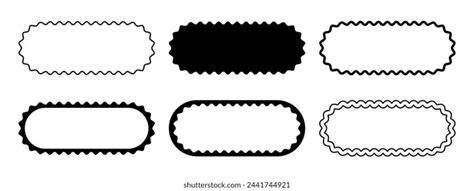Set Different Oval Frames Wavy Edges Stock Vector Royalty Free 2441744921 Shutterstock