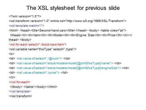 Lecture 16 The Xslvariable Element The Format Of The Xslvariable