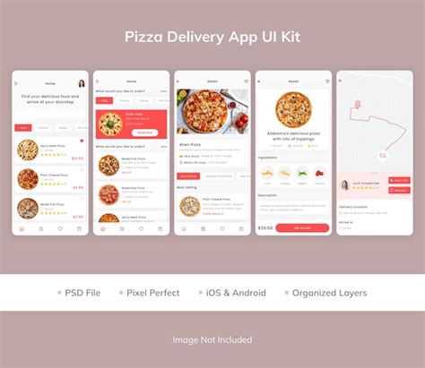 Premium PSD Pizza Delivery App UI Kit