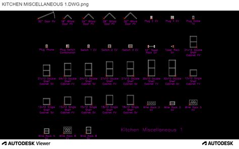 Kitchen Miscellaneous Objects Autocad Blocks Construction Files