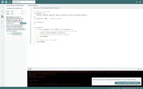 Bibliothèque Pitches H Français Arduino Forum