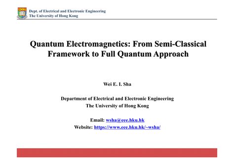 Pdf Quantum Electromagnetics From Semi Classical Framework To Full Quantum Approach