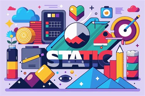 A Vibrant Abstract Illustration Featuring The Word Static Surrounded By