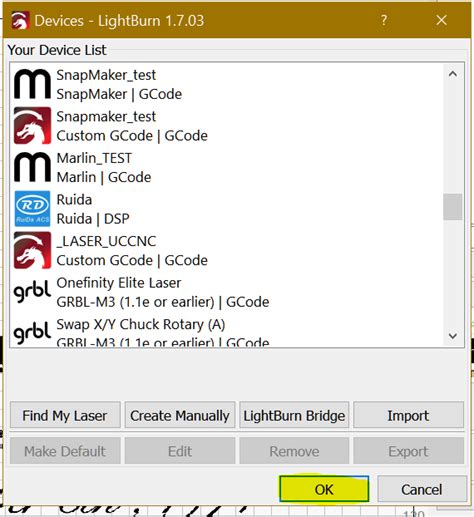Adding New Device S But They Do Not Save Lightburn Software Questions Lightburn Software Forum