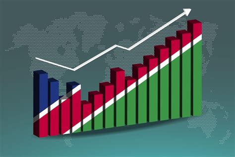 premium vector namibia 3d bar chart graph with ups and downs
