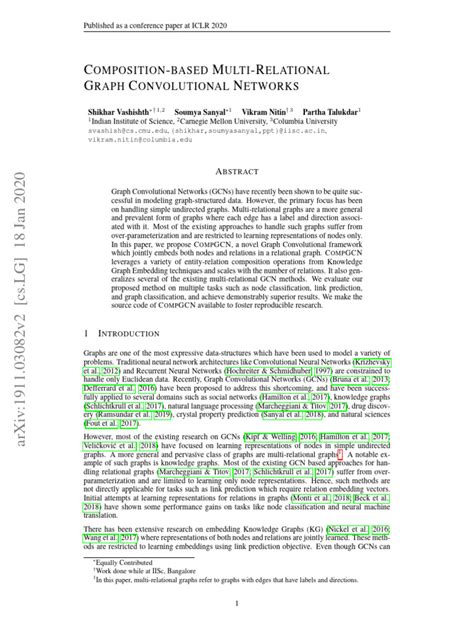 Composition Based Multi Relational Graph Convolutional Networks Pdf