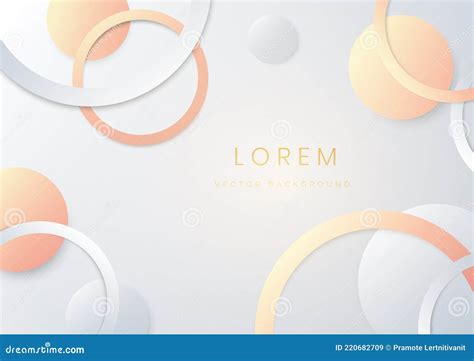 Abstract 3d Grey And Soft Yellow Circles Overlapping Layer Background