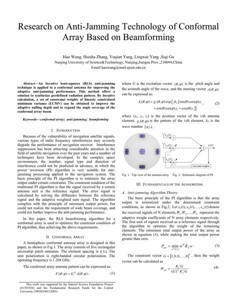 pdf research on anti jamming technology of conformal array based on