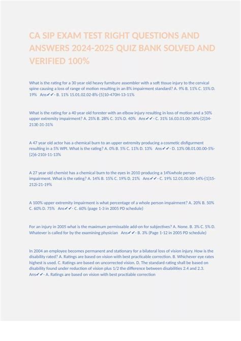 Ca Sip Exam Test Right Questions And Answers Quiz Bank Solved And Verified 100 Ca Sip Stuvia Uk