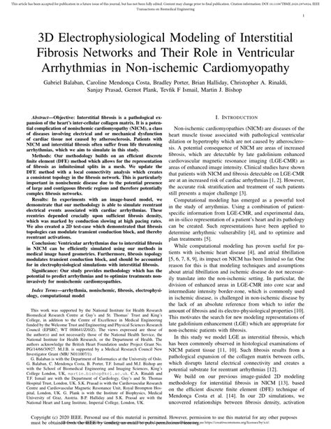 Pdf 3d Electrophysiological Modeling Of Interstitial Fibrosis