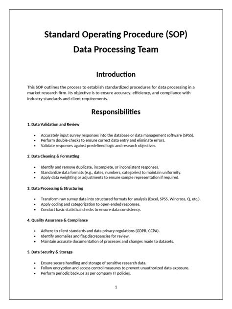 Data Processing Sop Pdf Data Spss