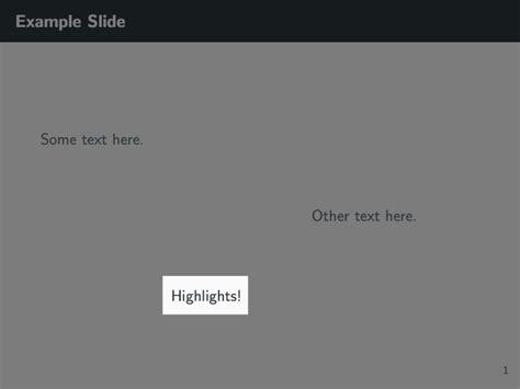 highlighting is there a way to get the text position on beamer slides