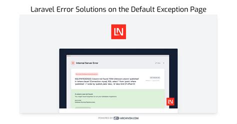 Laravel Error Solutions On The Default Exception Page