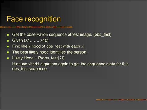 Ppt Face Recognition Using Embedded Hidden Markov Model Powerpoint