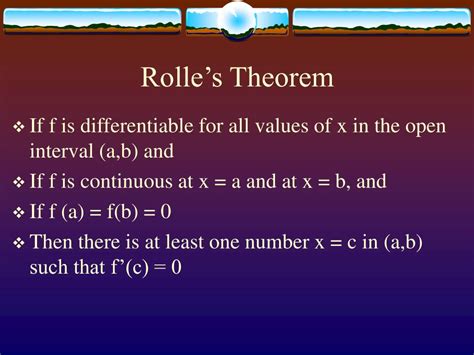 PPT The Mean Value Theorem And Rolles Theorem PowerPoint Presentation ID