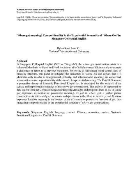Pdf Where Got Meaning Compositionality In The Experiential Semantics