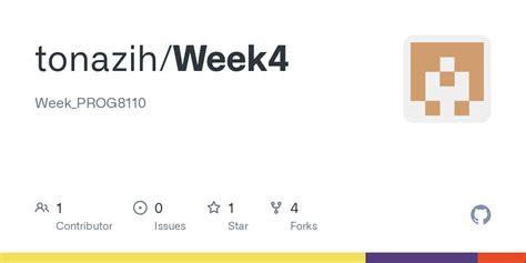 GitHub Tonazih Week4 Week PROG8110