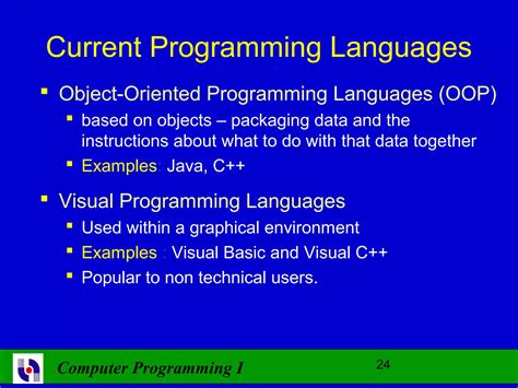 Computer Programming Lecture 1 Ppt Programming Languages Computing