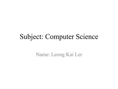 Computer Science Pptx