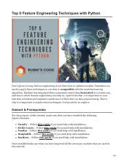 Master Essential Feature Engineering Techniques With Python Course Hero