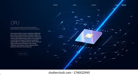 Quantum Computer Large Data Processing Database Stock Vector Royalty