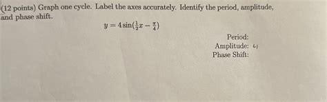 Solved 12 ﻿points ﻿graph One Cycle Label The Axes