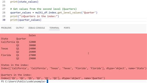 how to get index values from dataframes in pandas python