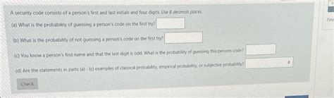 solved a security code consists of a person s first and last