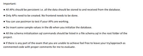 REST APIs Are To Be Created For A Web Project That Chegg